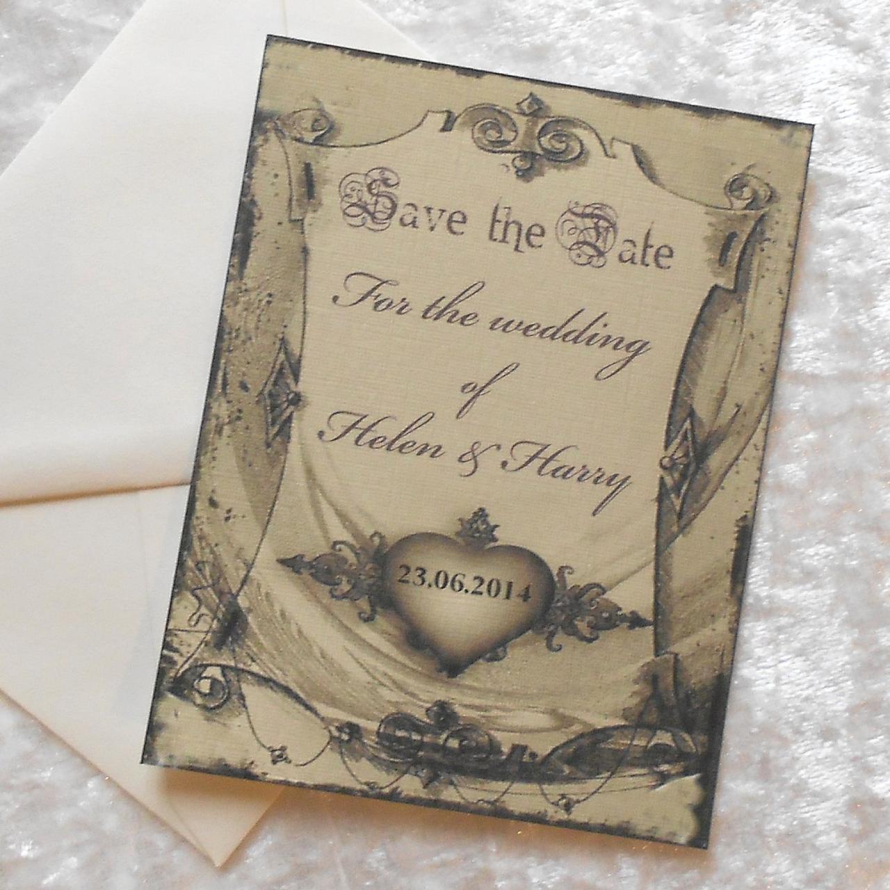 Gothic Save The Date Cards X 10 - Gothic Swag (ref 80) on Luulla